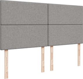Box spring postel s matrací světle šedá 200 x 200 cm textil 3292156