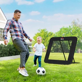 HOMCOM Skládací fotbalová branka Rebounder Odrazová stěna s 5 stupni nastavení pro více sportů 128x118x108-120cm