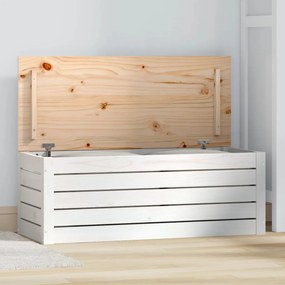 vidaXL Úložný box 89x36,5x33 cm masivní borové dřevo [823621] Barva: Bílá