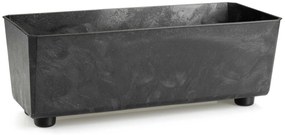 PLASTOVÝ KVĚTINÁČ SALVIA 37,5X17 CM IMITACE BETONU ČERNÁ