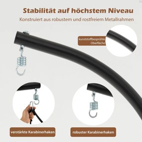 Costway Závěsné křeslo s rámem Skládací závěsné křeslo s pohodlnými sedáky