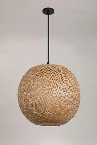Závěsná lampa ve stylu Boho, bambusové stínítko 50 cm, přírodní, do obývacího pokoje