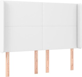 Box spring postel s matrací a LED bílá 140x200 cm umělá kůže 3139266