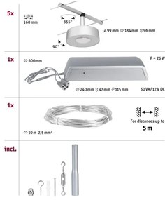 Paulmann 94475 - SADA 5xLED/5W Bodové svítidlo CIRCLE 230V matný chrom