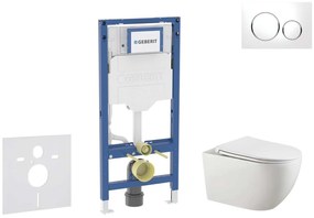 Geberit Duofix - Set předstěnové instalace, klozetu Gaia a sedátka softclose, tlačítko Sigma20, bílá/chrom SANI11CA3122B