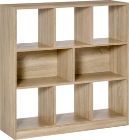 HOMCOM knihovna přírodní 3patrový úložný regál do kanceláře a obývacího pokoje 97,5x30x100cm, stylový regál | Aosom.de