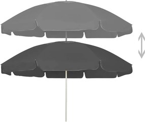 Plážový slunečník antracitový 240 cm 314714