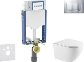 Geberit Kombifix - Set předstěnové instalace, klozetu Oudee a sedátka softclose, tlačítko Sigma20, lakovaný chrom mat/chrom SANI15CA2105