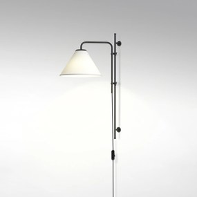 Marset A641-403 Funiculí, černá nástěnná lampa s bílým textilním stínidlem, 1xE14, výška 60cm