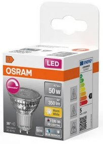 LED žárovka GU10 PAR16 OSRAM 4,7W (50W) teplá bílá (2700K) reflektor 36° stmívatelná