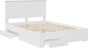Rám postele se zásuvkou Bílá 160 x 200 cm Kompozitní dřevo 3409624