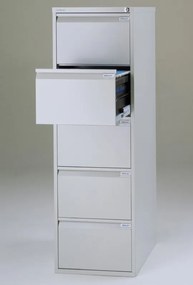 Kartotéka pětizásuvková Bisley BS5E/A4+FLS [světle šedá, strukturovaný lak]