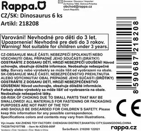 RAPPA Sada dinosaurů v krabičce / Figurky / 6 ks / cca 5-9 cm