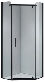 BPS-koupelny Pětiúhelníkový sprchový kout HYD-PK91A 80x80 černá/transparent - bez vaničky