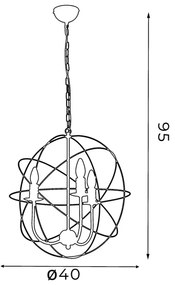 Lustr GLOBE 3 3xE14/60W bílá
