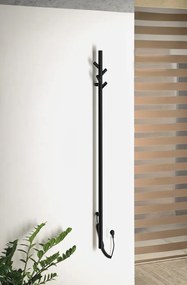 Sapho PASADOR elektrický sušák ručníků, kulatý, 150x1500 mm, 30 W, černá mat ER175BV