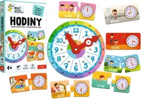 TREFL Vzdělávací hra Malý objevitel: Hodiny / 16 dílků / hodiny s posu
