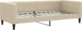 Válenda s přistýlkou a zásuvkami krémová 100 x 200 cm textil 3196623