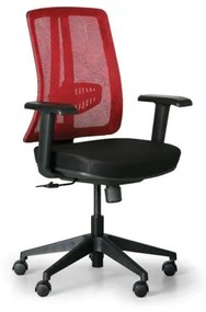 Kancelářská židle HUMAN, černá/červená, plastový kříž