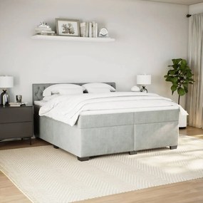 Box spring postel s matrací světle šedá 200x200 cm samet 3288708