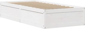 Rám postele s čelem bílý 75 x 190 cm masivní borovice 3306367