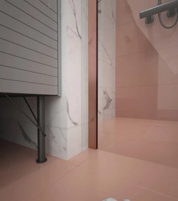 Erga Paris, sprchová zástěna Walk-In 30x200 cm, 8mm čiré sklo, měděný matný profil, ERG-V02-PARIS-030x200-CL-CO
