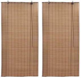 Zatemňovací rolety z bambusu 2 ks hnědé 120 x 220 cm - Default Title