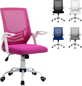 Ergonomická kancelářská židle Vinsetto s otočným mechanismem a nastavovací výškou, sklápěcí opěrky na ruce, prodyšná bederní opora pro teenagery a dos