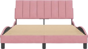 Rám postele bez matrace Hanko růžový 120 x 200 cm samet 3207842