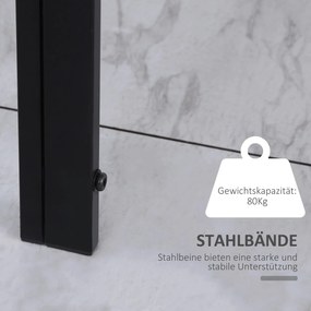 HOMCOM LED jídelní stůl kuchyňský stůl pro 4 osoby, tvrzené sklo a kov, černý, 120x60x75cm, moderní a stylový | Aosom.de