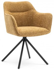 Designová židle Verona hořčicová žlutá otočná/ 44159
