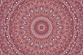 Tapeta Mandala ve vintage stylu v růžovém odstínu
