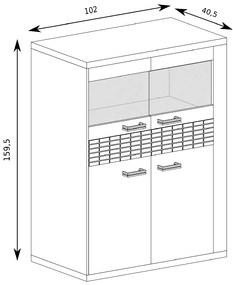 Natural - vitrína N5 - dub ribbeck