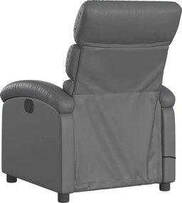 Masážní polohovací křeslo šedé, umělá kůže 3205849