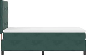 Postel s boxspringem s čelo Tmavě zelená 100 x 200 cm samet 3339815