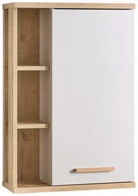 Krémová závěsná koupelnová skříňka v dekoru dubu 50,5x74,5 cm Quickset 966 – Pelipal