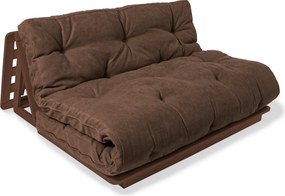 Marior Home Rozkládací futonové křeslo / pohovka Layti - 140 cm / Hnědá / Ořech olejovaný