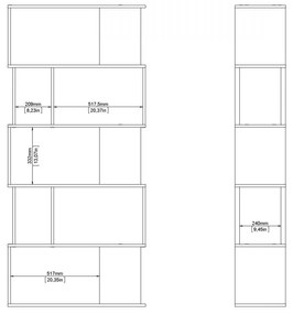 Tvilum Regál Penta 735 jackson hickory/bílá