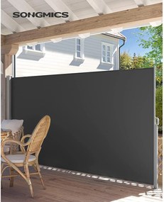 Venkovní vysouvací sluneční clona, 350 x 200 cm, kouřově šedá