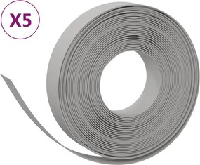 Travní lemy 5 ks šedé 10 m 10 cm polyethylen 3155431