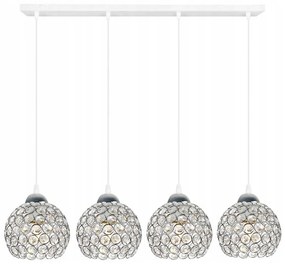 Závěsné svítidlo Crystal, 4x stříbrné křišťálové stínítko, (chromové uchycení), w