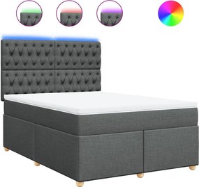 Box spring postel s matrací tmavě šedá 160x200 cm textil 3293639