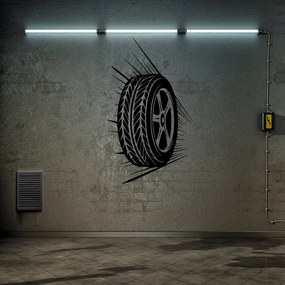 Živá Zeď Samolepka na zeď Závodní pneumatika Barva: černá