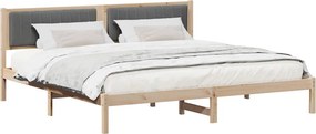Rám postele s čelo Tmavě šedá 200 x 200 cm Masivní borové dřevo 3394239