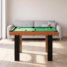 HOMCOM multiherní stůl 4 v 1 Multigame stolní fotbal stolní hokej stolní tenis kulečník multifunkční herní stůl 87x43x73cm pro zábavu