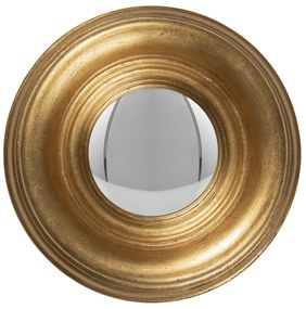 Nástěnné vypouklé zrcadlo ve zlatém rámu Beneoit – Ø 21*4 cm