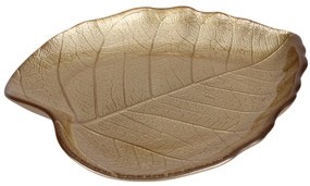 Dekorační skleněný podnos Leaf, 19x16 cm