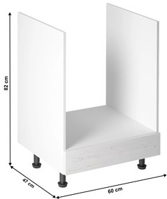 Spodní skříňka na vestavěné spotřebiče D60ZK, bílá, PROVANCE