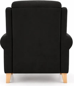 křeslo relaxační, odpočinkové, ušák, dřevo/textil, 101x95x75 cm, přírodní/černá, Dekorino VILAR