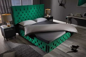 Designová postel Laney Chesterfield 180 x 200 cm zelený samet